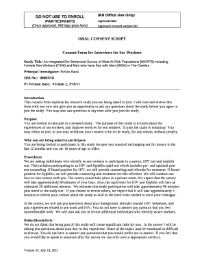 ORAL CONSENT SCRIPT Doc Template | pdfFiller