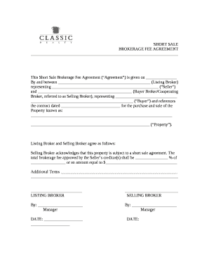 BROKERAGE FEE AGREEMENT Doc Template | pdfFiller