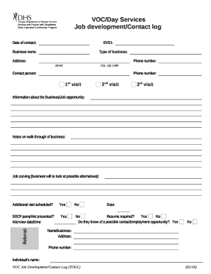 VOC/Day Services Doc Template | pdfFiller