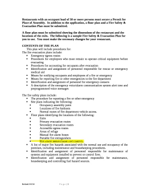 Restaurants with an occupant load of 50 or more persons must secure a ...