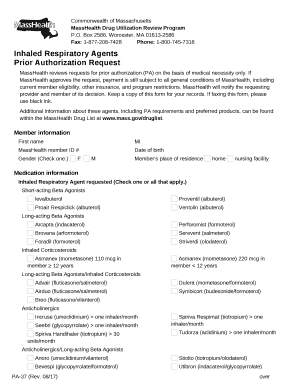 Inhaled Respiratory Agents Doc Template | pdfFiller