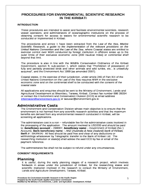 PROCEDURES FOR ENVIRONMENTAL SCIENTIFIC RESEARCH Doc Template | pdfFiller