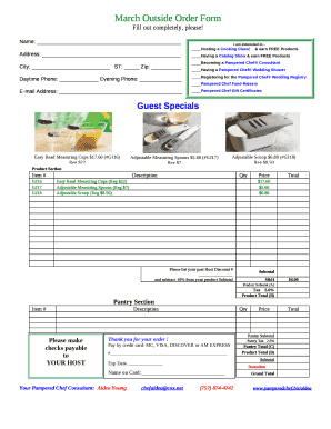 March Outside Order Doc Template | pdfFiller