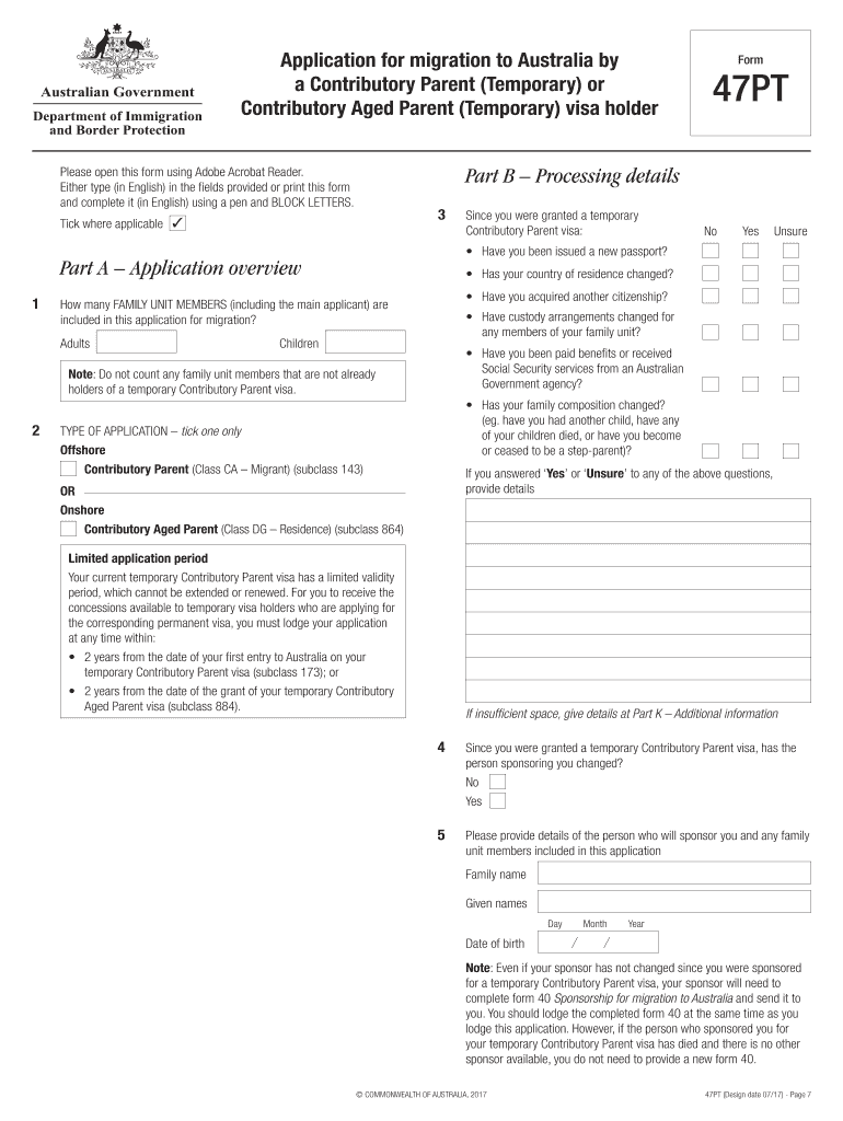 Fillable Online Application for migration to Australia by Fax Email ...
