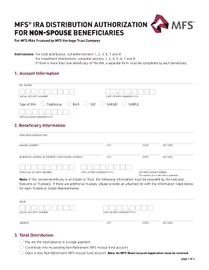 Mfs Ira Distribution Authorization Form - Fill Online, Printable ...