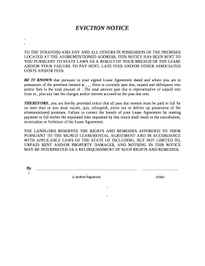 Eviction Notice Template Print Free Eviction Notice Letter (US ... Doc ...