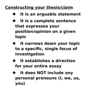 Constructing your thesis/claim Doc Template | pdfFiller