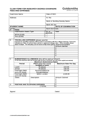 Expenses Claim Form Template Uk | pdfFiller