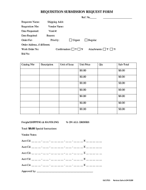 Fillable Online REQUISITION SUBMISSION REQUEST FORM Fax Email Print ...