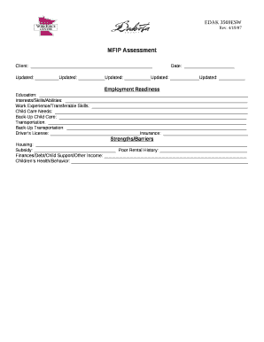 MFIP Assessment Doc Template | pdfFiller