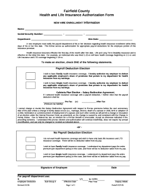Health and Life Insurance Authorization Doc Template | pdfFiller