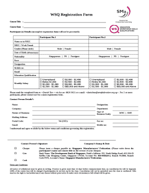 WSQ Registration Doc Template | pdfFiller