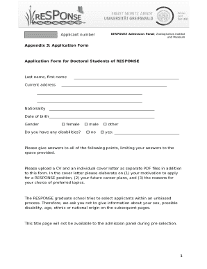 Appendix 3: Application Doc Template | pdfFiller