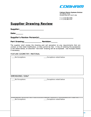 Supplier Drawing Review Doc Template | pdfFiller