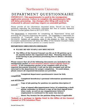 IMPORTANT: This questionnaire is used in the immigration application ...