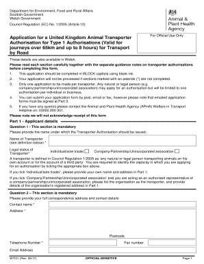 Fillable Online Application for a United Kingdom Animal Transporter Fax Email Print - pdfFiller