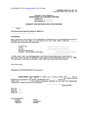 transfer retention certificate to another person Doc Template | pdfFiller