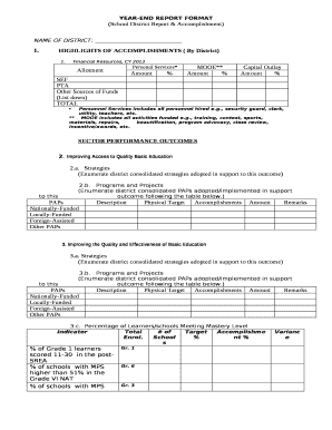 YEAR-END REPORT AT Doc Template | pdfFiller