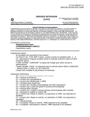 DRIVERS INTERVIEW (CAPI) Doc Template | pdfFiller