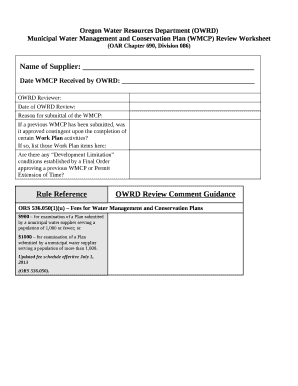 Oregon Water Resources Department (OWRD) Doc Template | pdfFiller