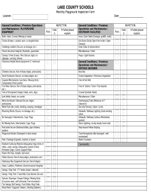 Monthly Playground Inspection Doc Template | pdfFiller
