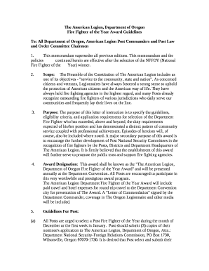 The American Legion, Department of Oregon Doc Template | pdfFiller