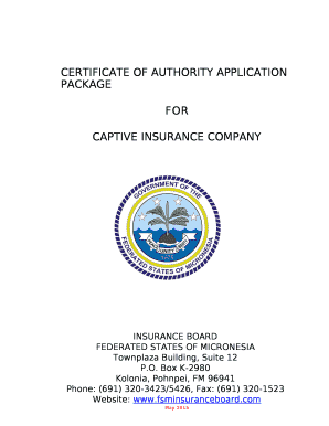 CERTIFICATE OF AUTHORITY APPLICATION PACKAGE Doc Template | pdfFiller