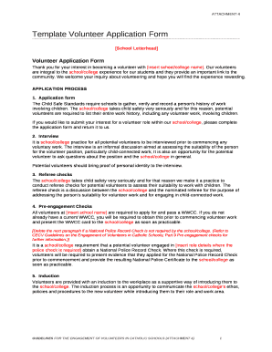 Template Volunteer Application Doc Template | pdfFiller