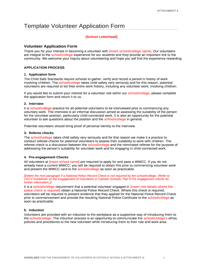 Template Volunteer Application Doc Template | pdfFiller