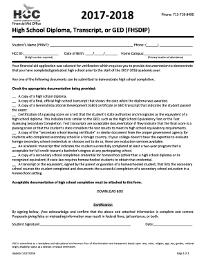 Fillable Online High School Diploma, Transcript, or GED (FHSDIP) Fax ...