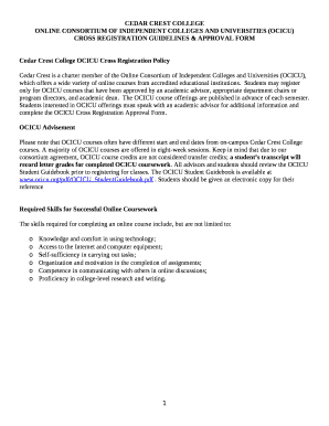 CROSS REGISTRATION GUIDELINES & APPROVAL Doc Template | pdfFiller