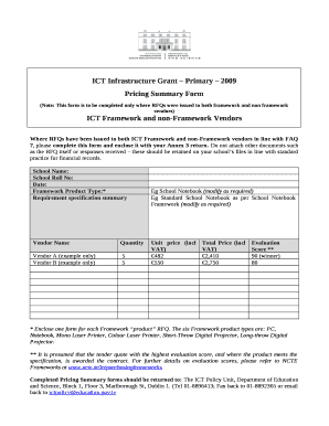 Pricing Summary Doc Template | pdfFiller