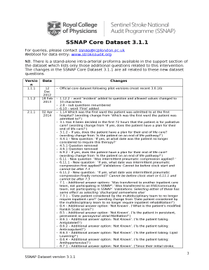SSNAP Core Dataset 3 Doc Template | pdfFiller