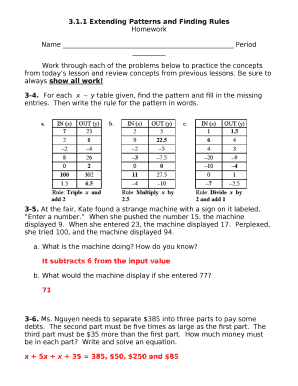 1 Extending Patterns and Finding Rules Doc Template | pdfFiller
