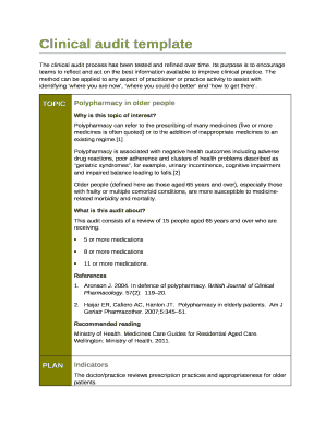 Clinical audit template Doc Template | pdfFiller