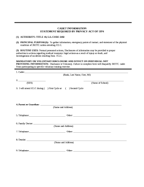 STATEMENT REQUIRED BY PRIVACY ACT OF 1974 Doc Template | pdfFiller