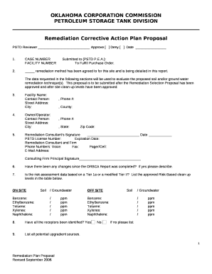 Remediation Corrective Action Plan Proposal Doc Template | pdfFiller