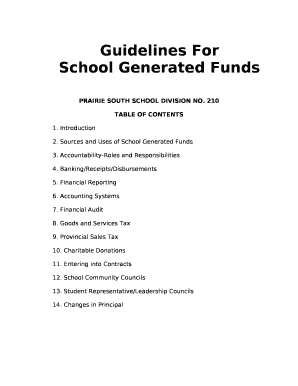 Sources and Uses of School Generated Funds Doc Template | pdfFiller