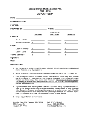 Spring Branch Middle School PTA template Doc Template | pdfFiller