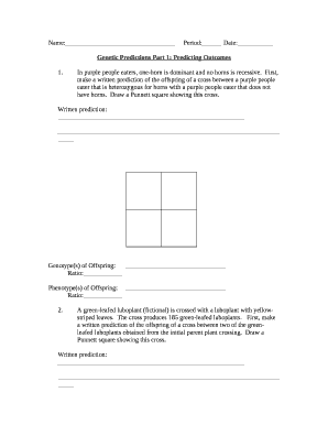 Genetic Predictions Part 1: Predicting Outcomes Doc Template | pdfFiller