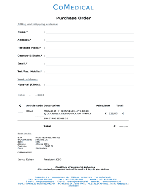 Billing and shipping address: template Doc Template | pdfFiller