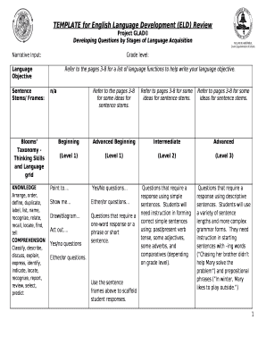 TEMPLATE for English Language Development (ELD) Review Doc Template ...