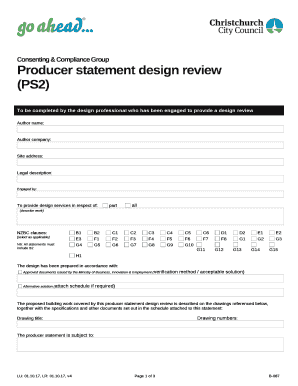 Producer statement design review Doc Template | pdfFiller