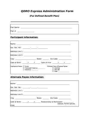 QDRO Express Administration Doc Template | pdfFiller