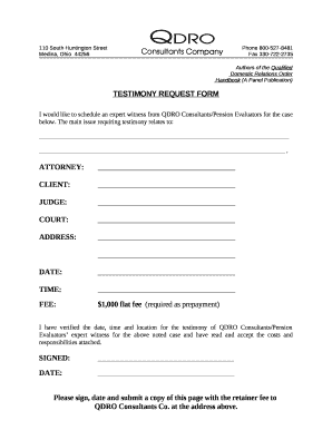 TESTIMONY REQUEST Doc Template | pdfFiller