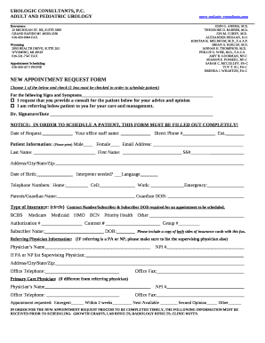 NEW APPOINTMENT REQUEST Doc Template | pdfFiller