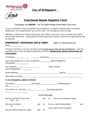 Functional Needs Registry Doc Template | pdfFiller
