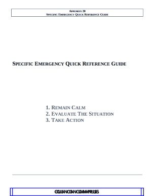 Specific Emergency Quick Reference Guide Doc Template | pdfFiller