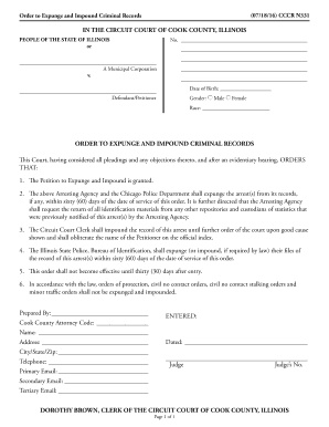 Fillable Online Order to Expunge and Impound Criminal Records Fax Email ...