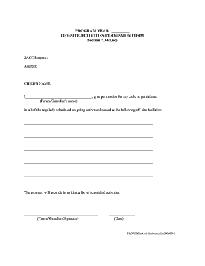 Fillable Online OFF-SITE ACTIVITIES PERMISSION FORM Fax Email Print ...
